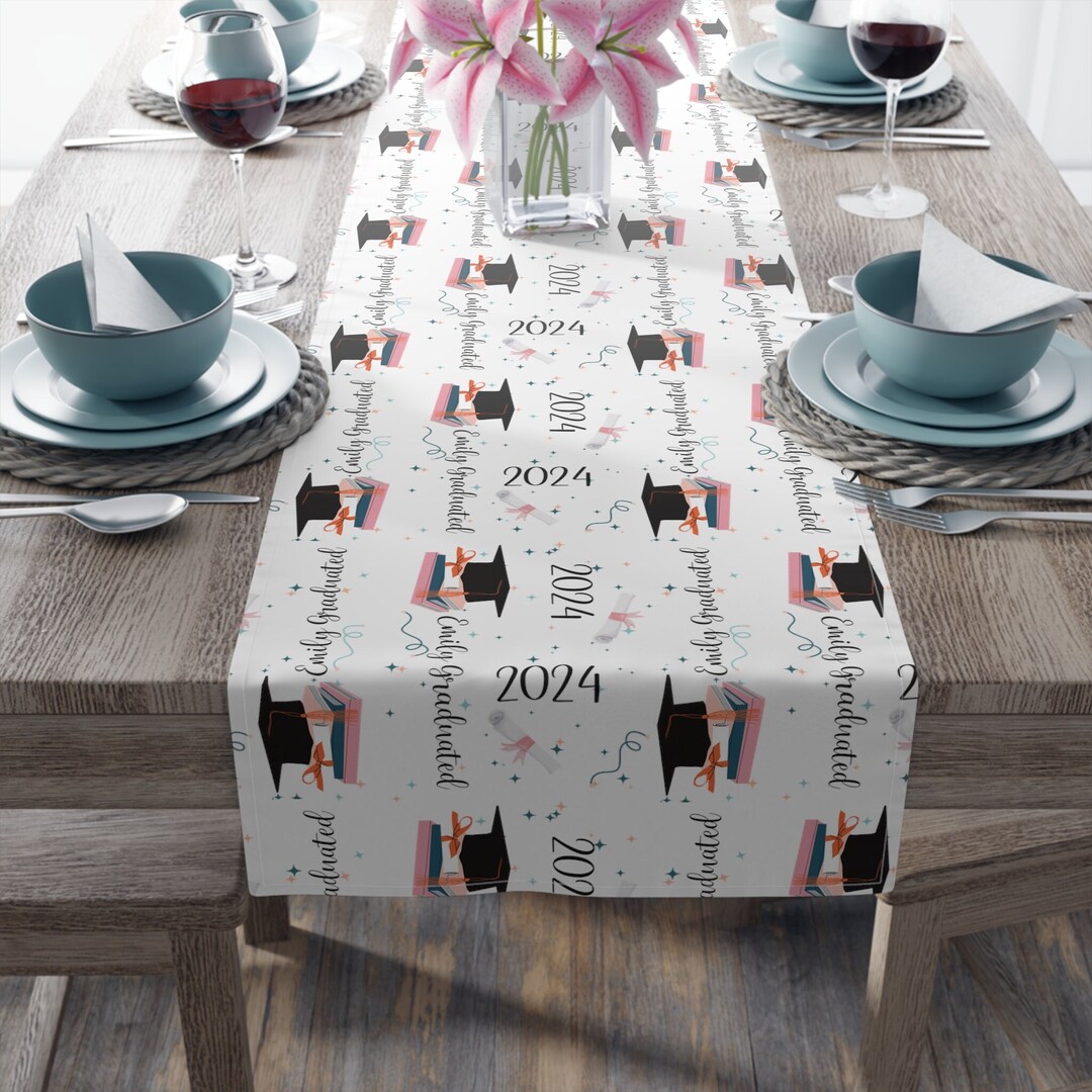 Graduation Table Runner Graduation Centerpieces Custom Graduation ...
