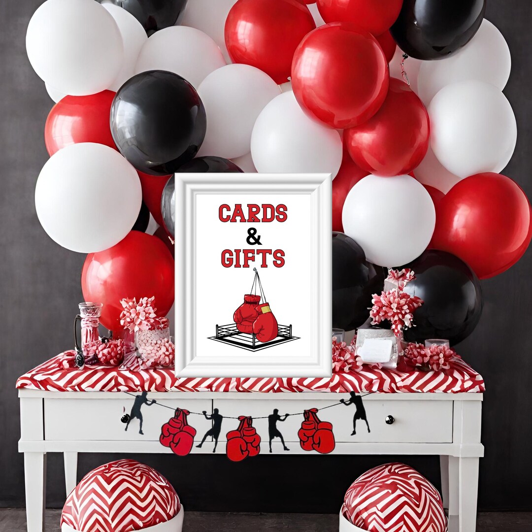 Cards and Gifts Boxing Sign Printable Favor Sign Boxing Party ...
