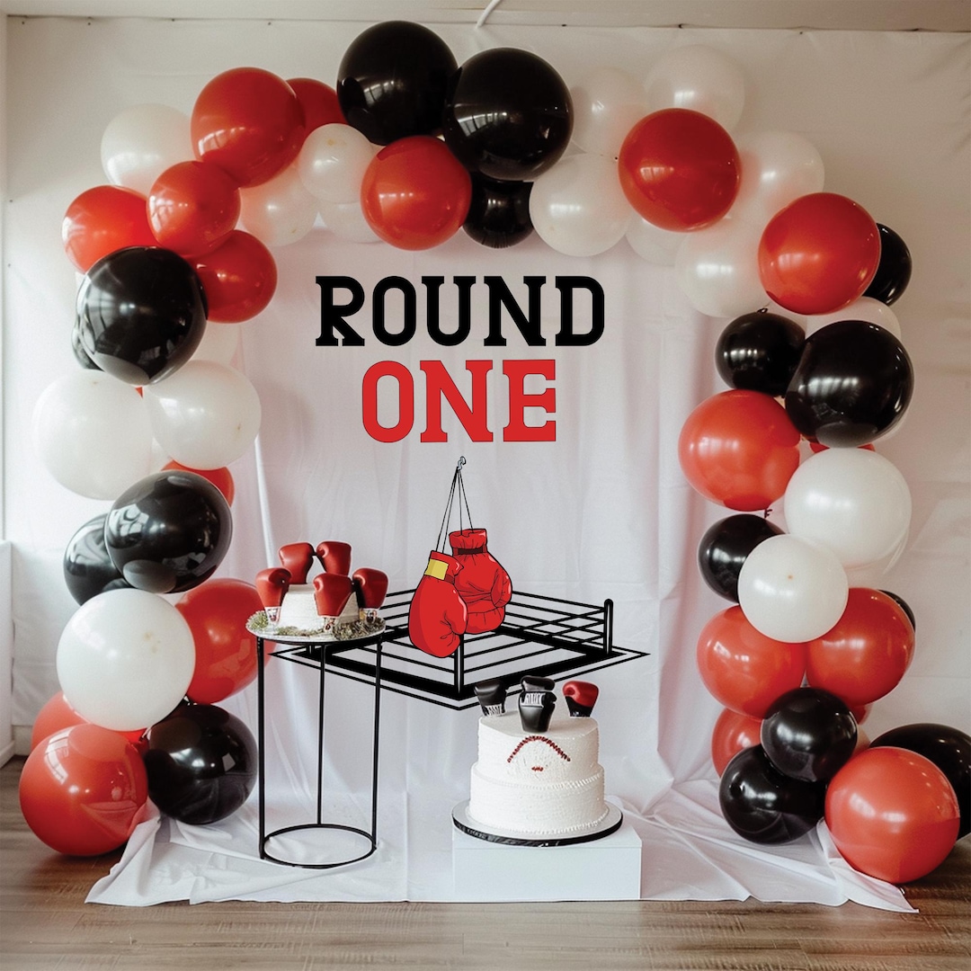 Round One Boxing Banner Boxer Boxing Party Decorations Boxing Theme ...