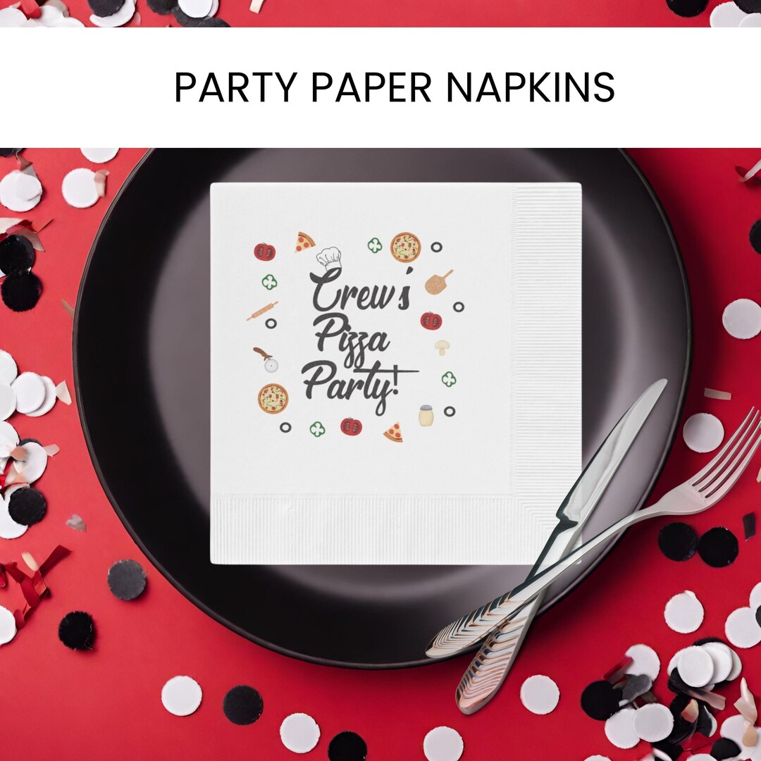 Pizza Party Personalized Napkins Pizza Birthday Party Decor Pizza ...