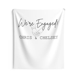 Engagement Backdrop Were Engaged Sign Engagement Photobooth Backdrop ...