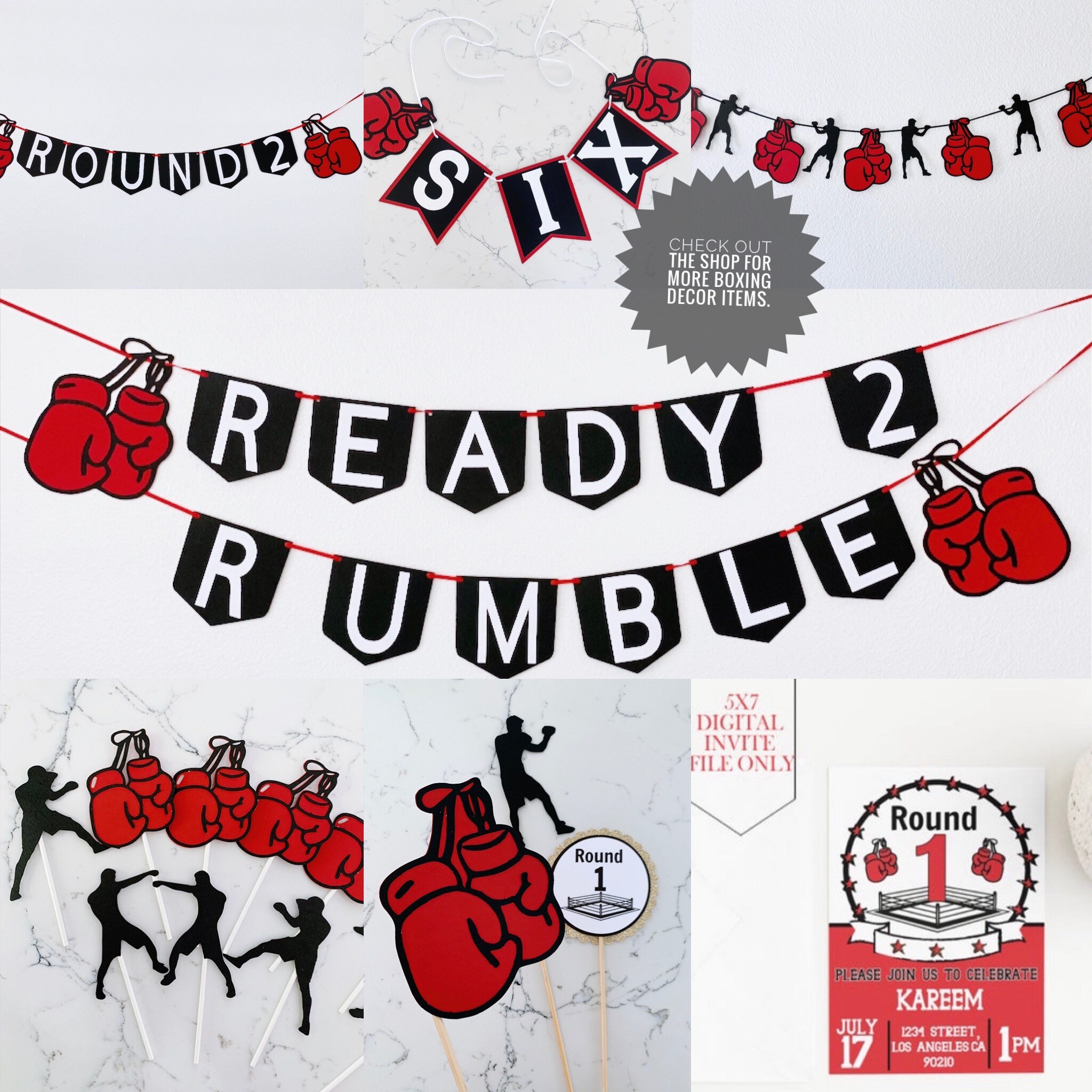 Boxing Banner Boxer Boxing Party Decorations Boxing Theme - Etsy