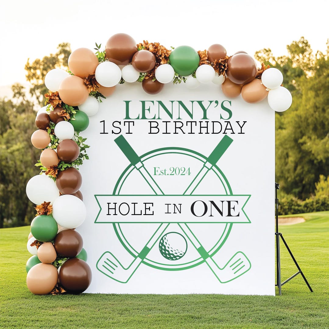 Hole in One Birthday Golf 1st Birthday Banner Golfing First Birthday ...