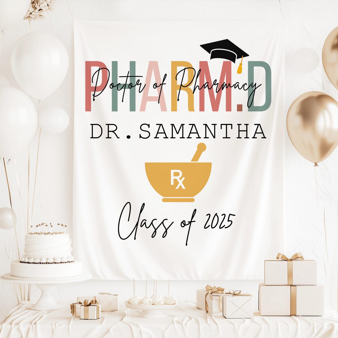 Pharmacy Graduation Backdrop Class of 2025 Personalized Backdrop ...