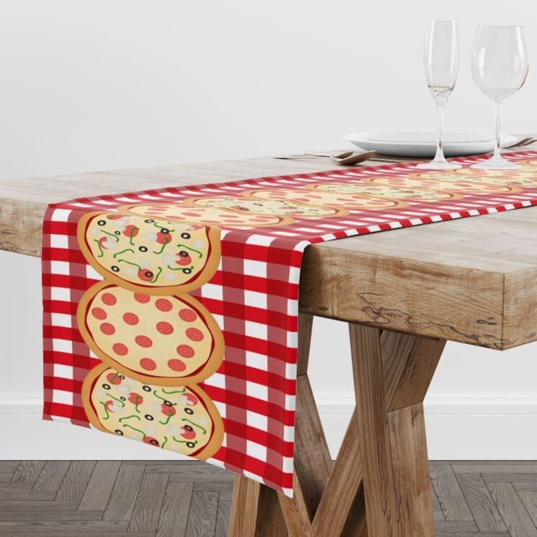 Pizza Party Pizza Party Decor Red and White Picnic Check Gingham ...