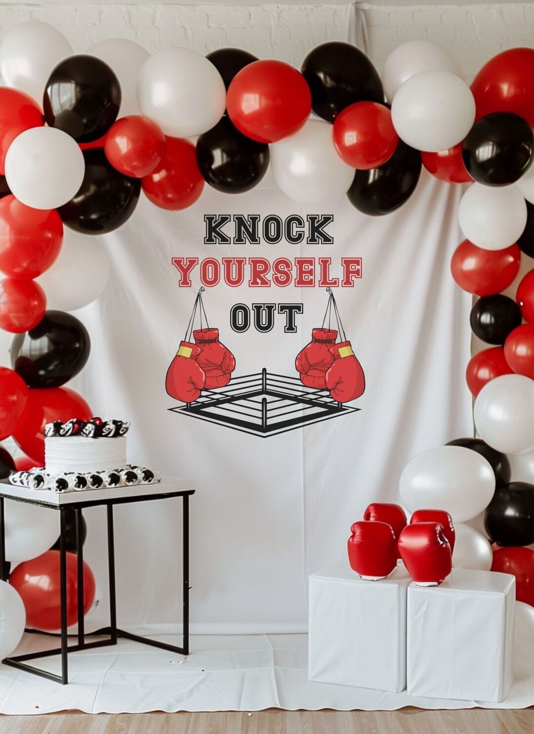 Knock Yourself Out Boxing Banner Boxer Boxing Party Decorations Boxing ...