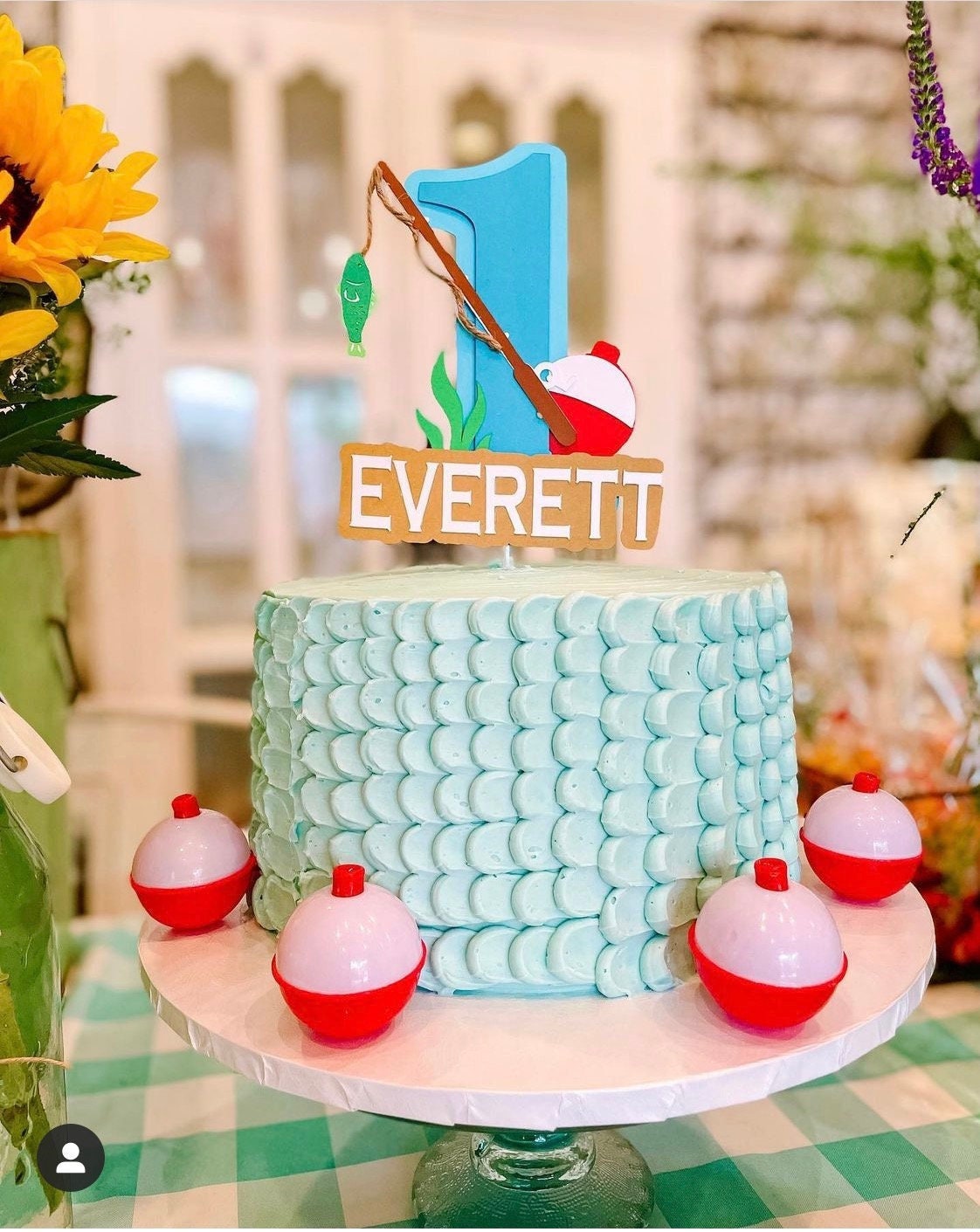 O Fishally Cake Topper One the Big One Fishing Birthday 1 Year - Etsy