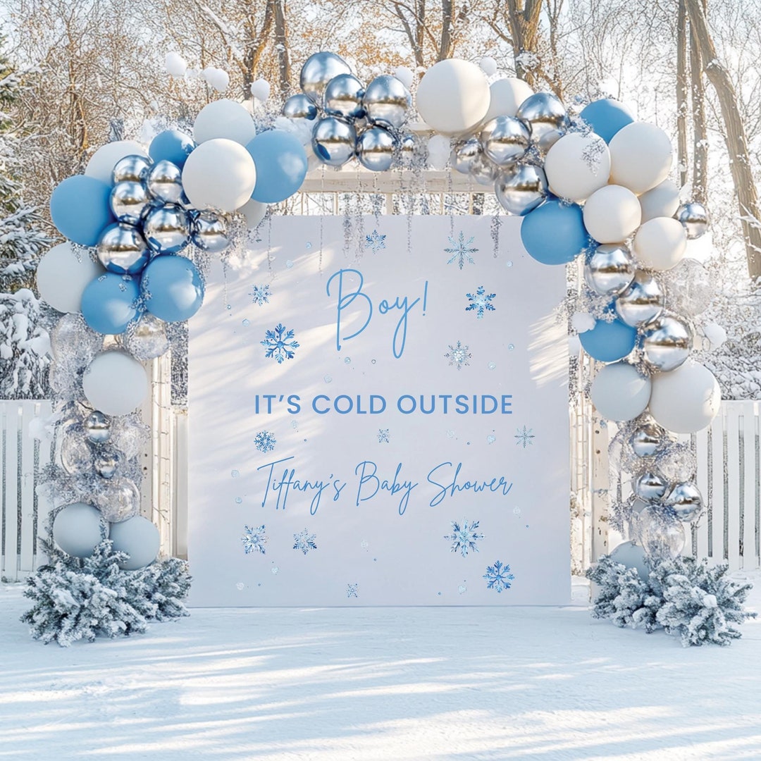 Boy Its Cold Outside Boy Winter Wonderland Baby Shower Boy Baby Shower ...
