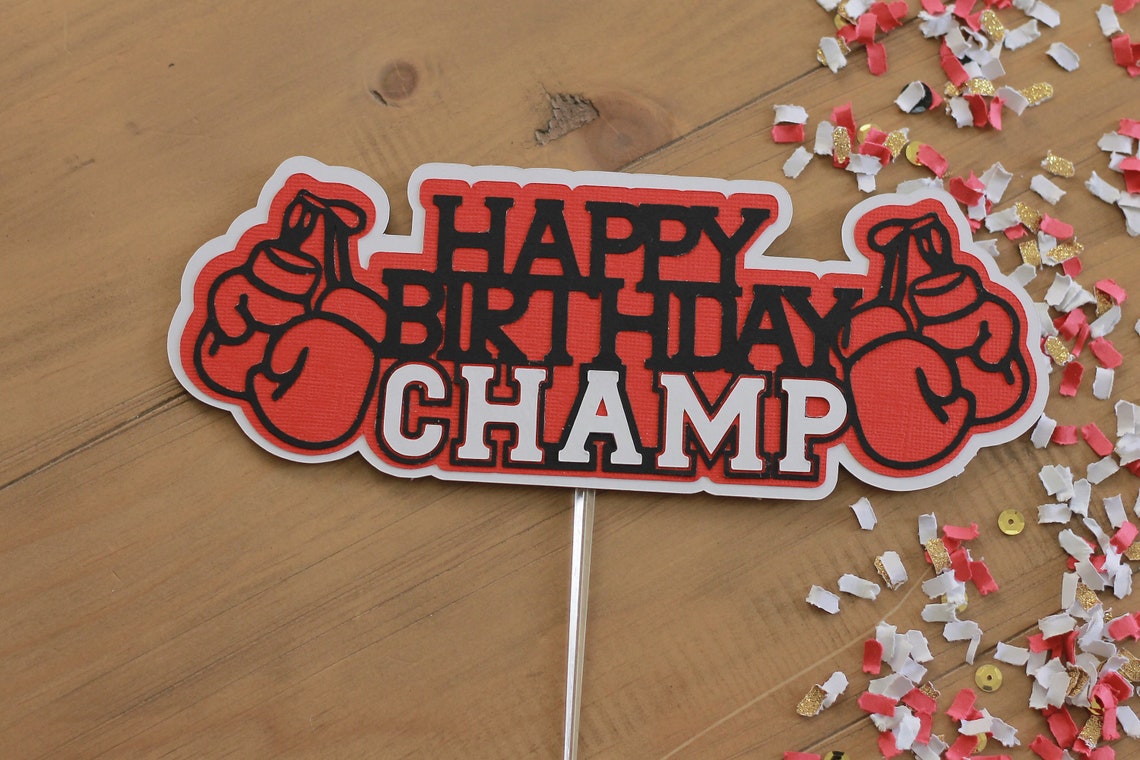 Boxer Cake Topper Boxing Party Boxing Party Boxing Gloves | Etsy