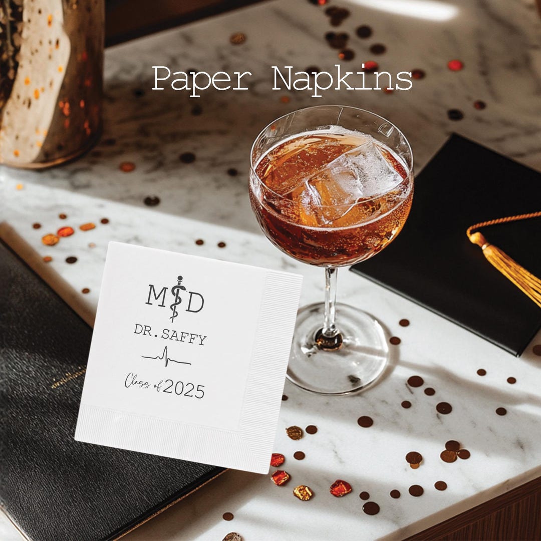 MD Graduation Personalized Graduation Napkins for Doctor Graduation ...