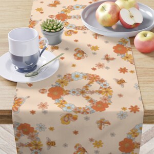 Two Groovy Table Runner 2 Groovy 70s Birthday Decor Peace Birthday ...