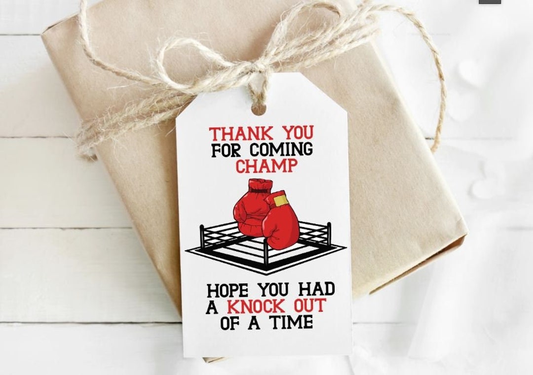 Boxing Gift Tags Boxing Gifts Boxing Gloves UFC Birthday Boxing Theme ...