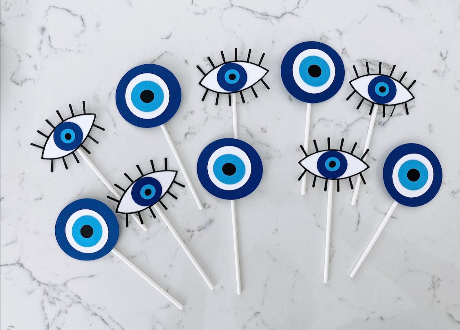 Evil Eye Party Decor Bundle Evil Eye Toppers Evil Eye - Etsy