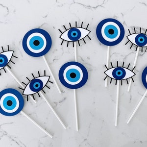 Evil Eye Party Decor Bundle Evil Eye Toppers Evil Eye - Etsy