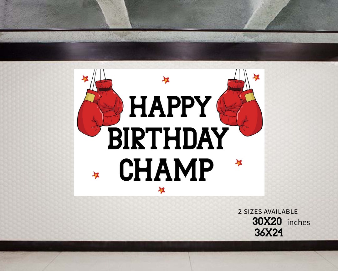 Boxing Party Boxer Little Boxer Sports Banner Boxing Gloves Birthday ...