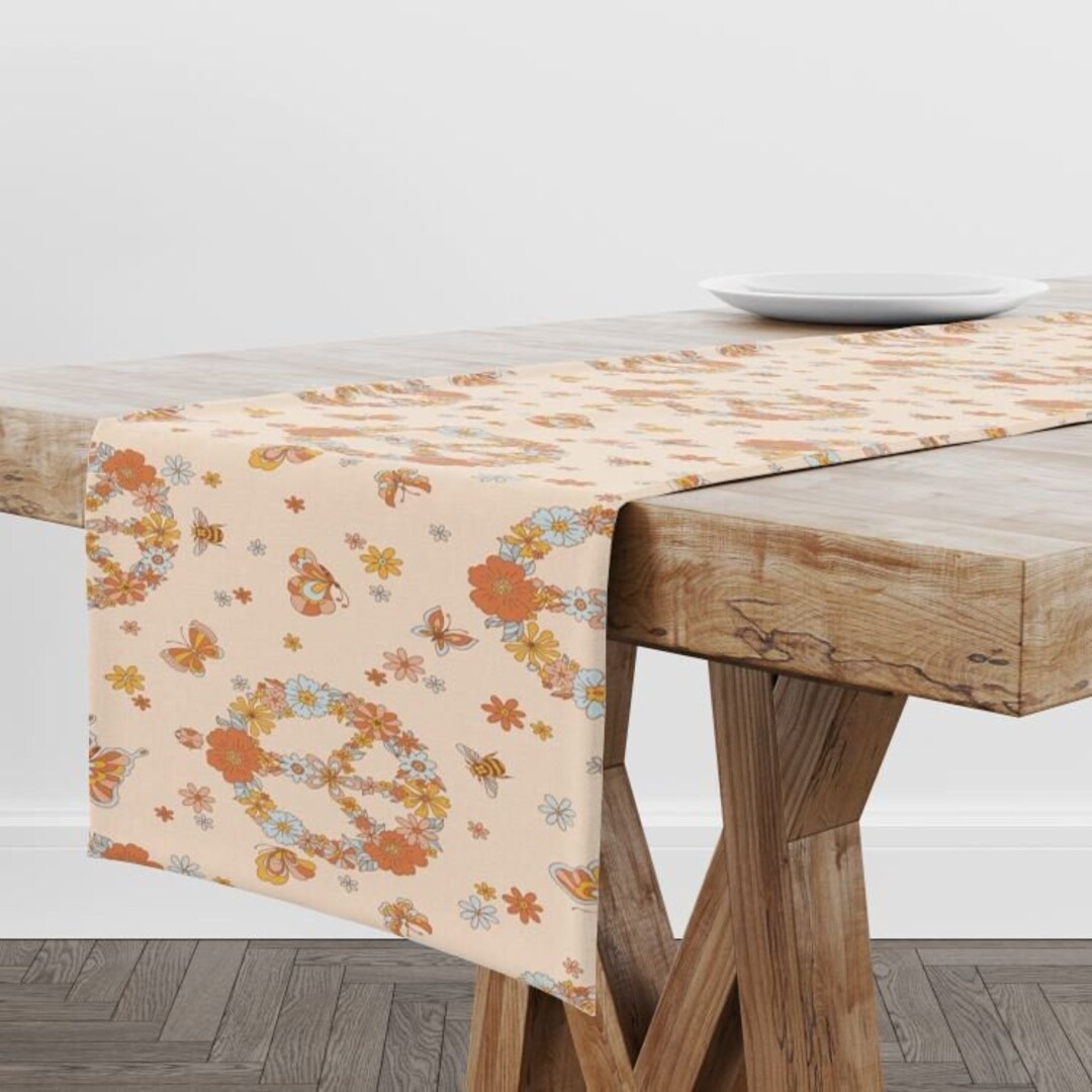 Two Groovy Table Runner 2 Groovy 70s Birthday Decor Peace Birthday ...