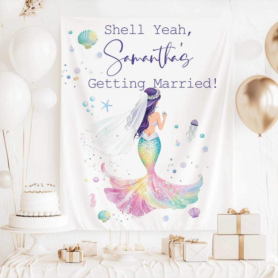 Mermaid Bachelorette Banner Bachelorette Party Decorations Mermaid ...
