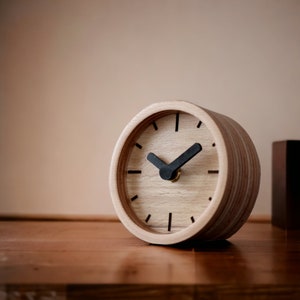 Handcrafted Birch Plywood Round Table Clock for Modern Minimalist Charm ...