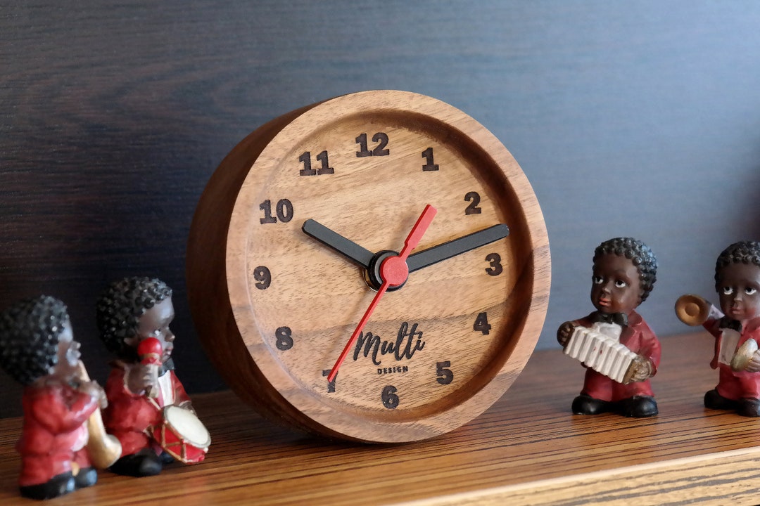 Desk Clock, Wood Clock, Wood Desk Clock, Wood Table Clock, Wooden Clock ...