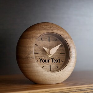 Customizable Handcrafted Walnut Wood Table Clock With Personalized ...
