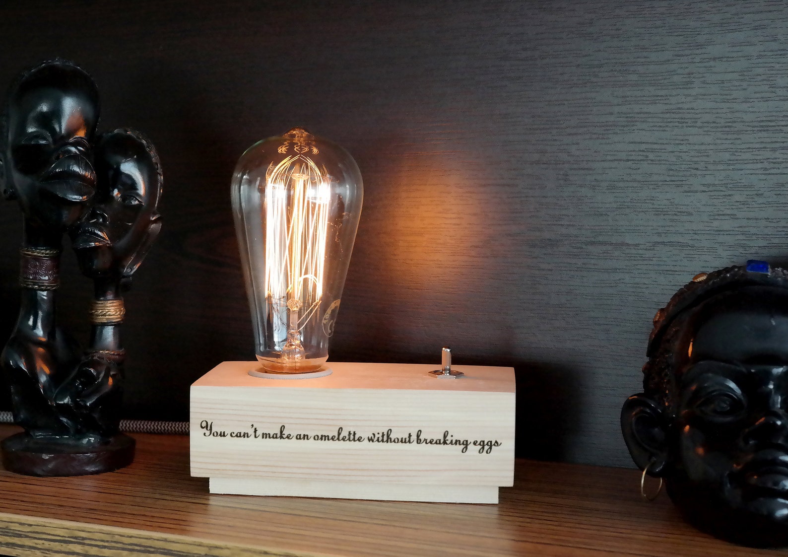 Personalized Edison Lamp Wood Desk Lamp Wood Edison Lamp - Etsy