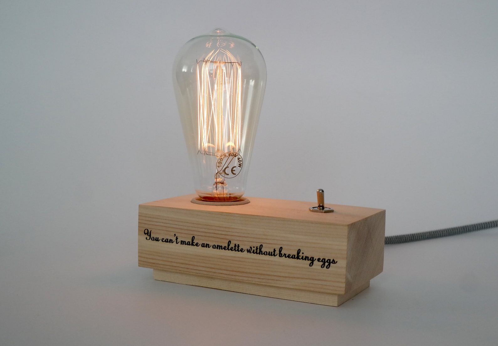 Personalized Edison Lamp Wood Desk Lamp Wood Edison Lamp - Etsy