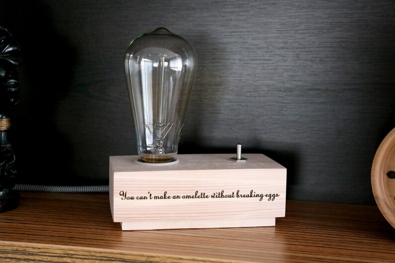 Personalized Edison Lamp Wood Desk Lamp Wood Edison Lamp - Etsy