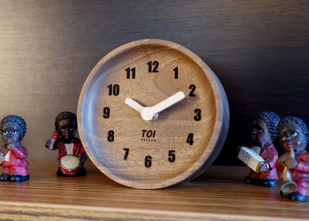 Handmade Walnut Wood Desk Clock: Analog Home Decor - Etsy