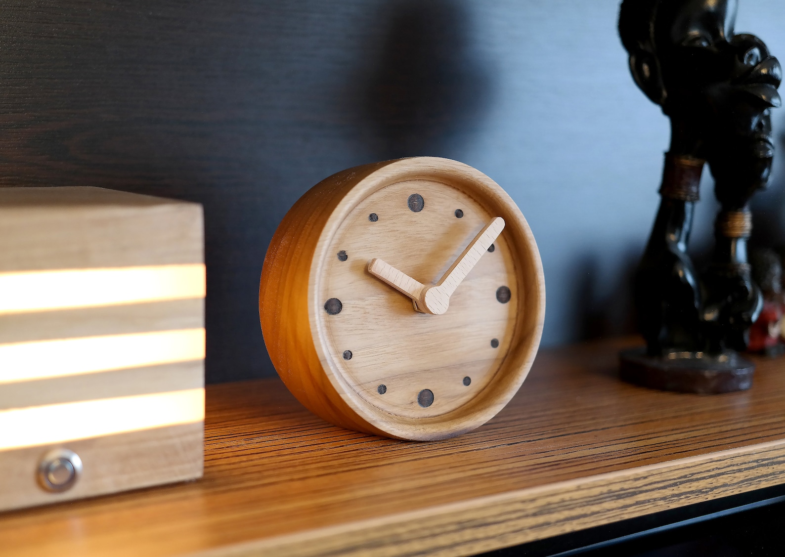 Wood Clock Wood Desk Clock Solid Wood Clock Vintage Clock | Etsy