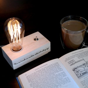 Personalized Edison Lamp, Wood Desk Lamp, Wood Edison Lamp, Gift for ...