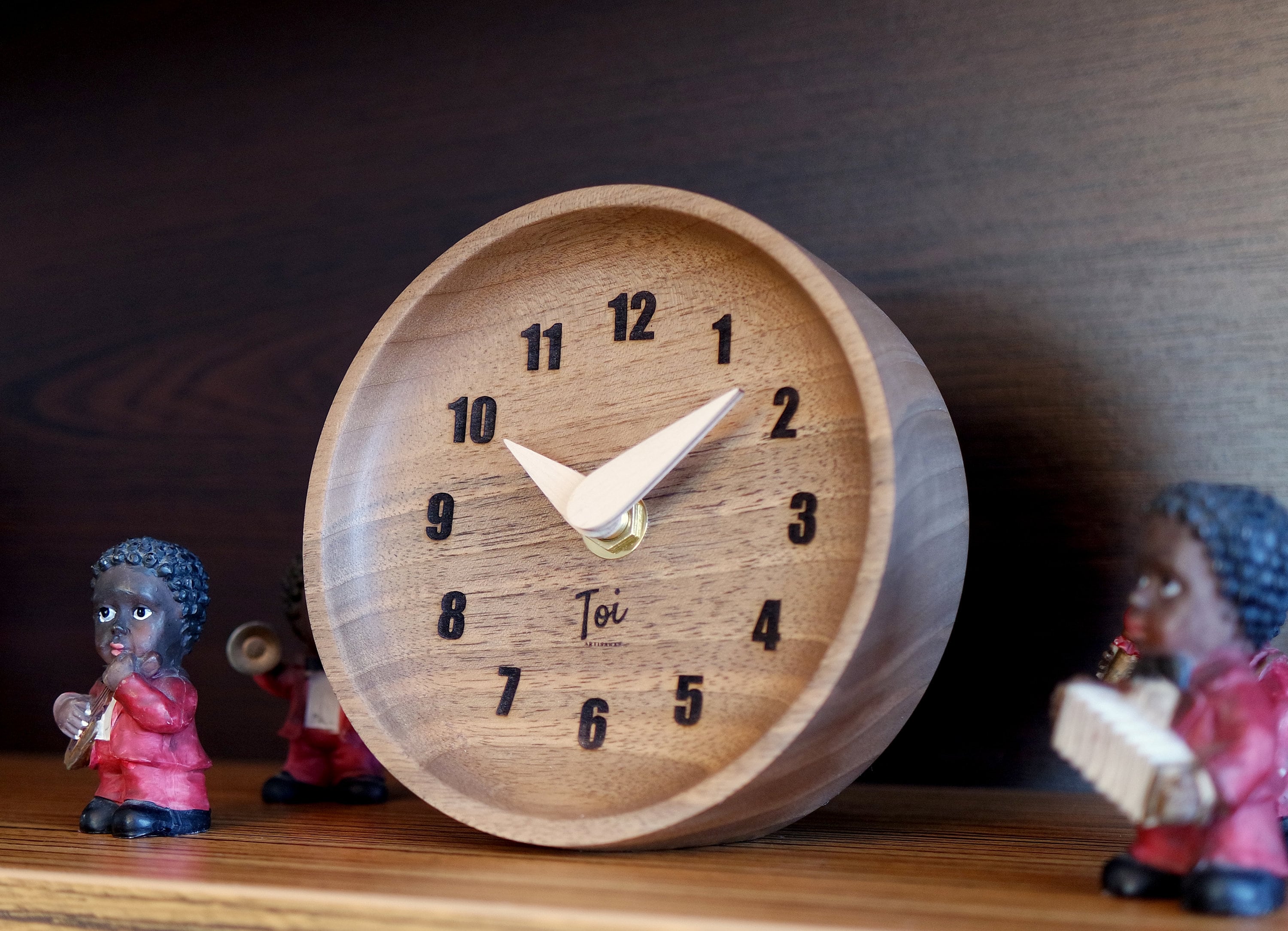 Handmade Walnut Wood Desk Clock: Analog Home Decor - Etsy