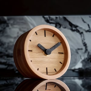 Handcrafted Birch Plywood Round Table Clock for Modern Minimalist Charm ...