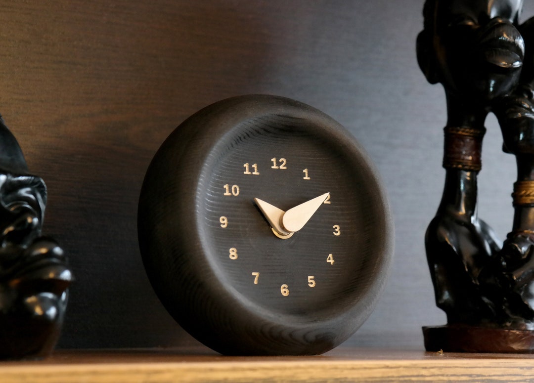 Spruce Wood Desk Clock: Vintage Birch Plywood Table Clock - Etsy