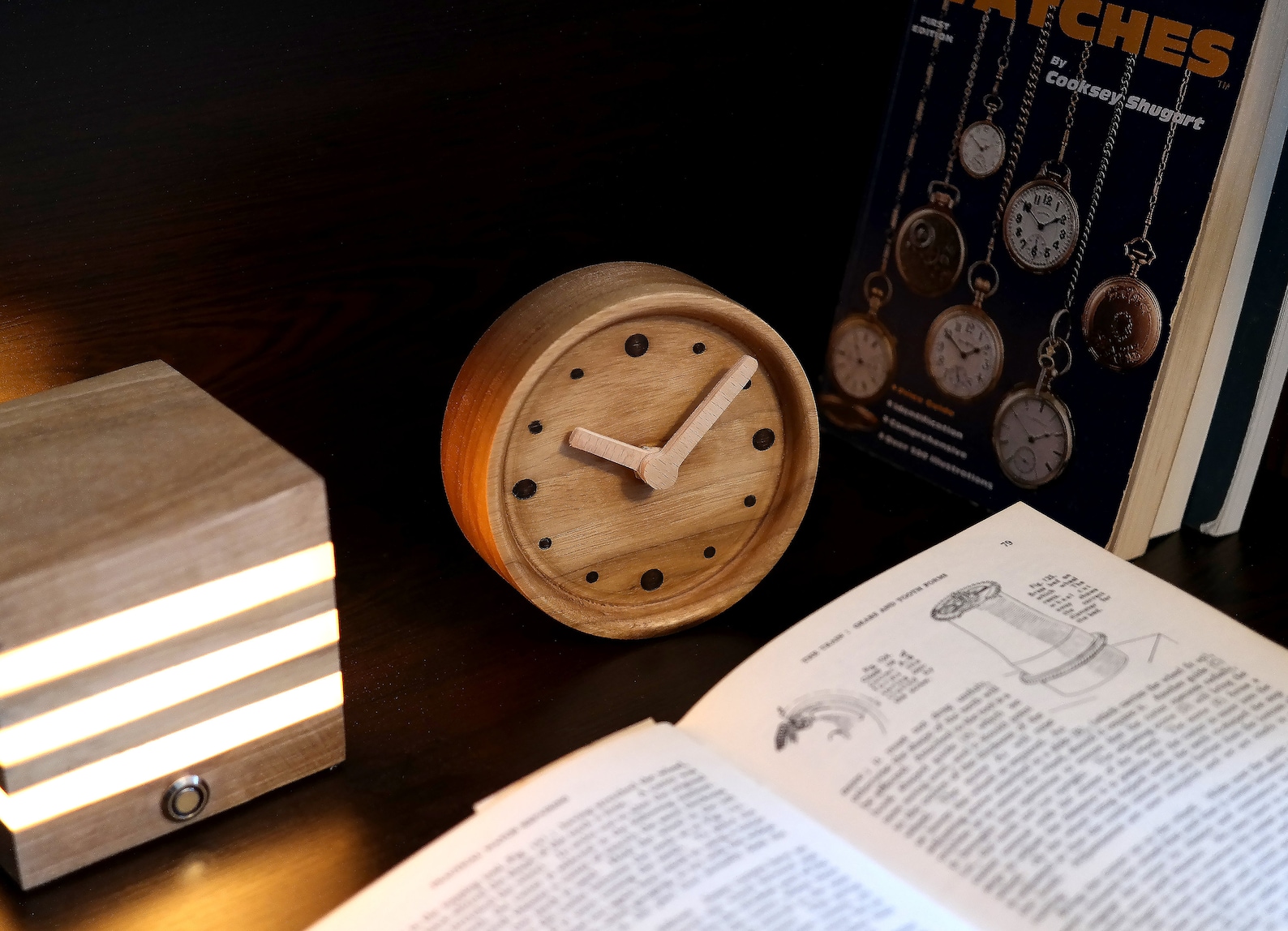 Wood Clock Wood Desk Clock Solid Wood Clock Vintage Clock | Etsy