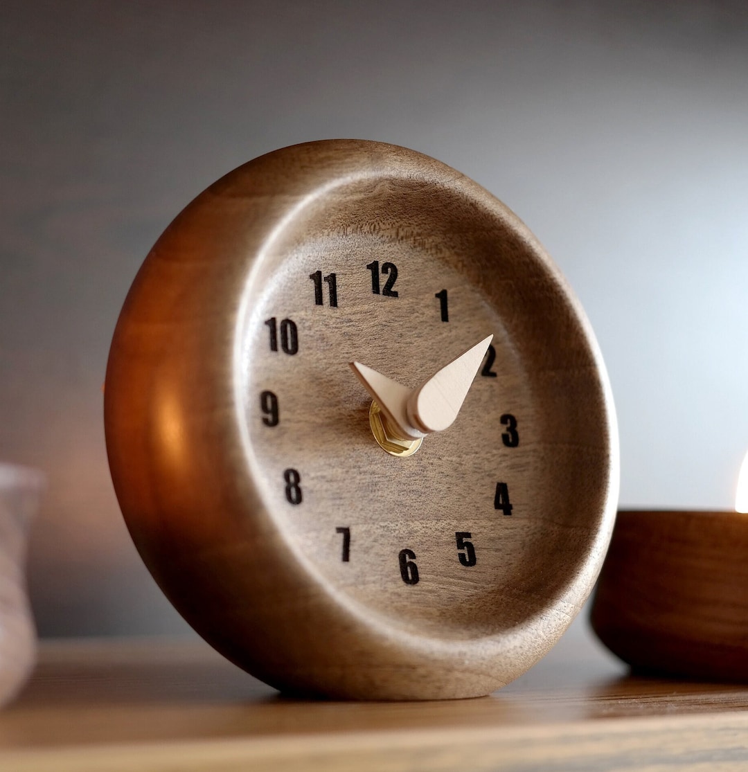 Handcrafted Walnut Wood Table Clock: A Timeless Addition to Your Space ...