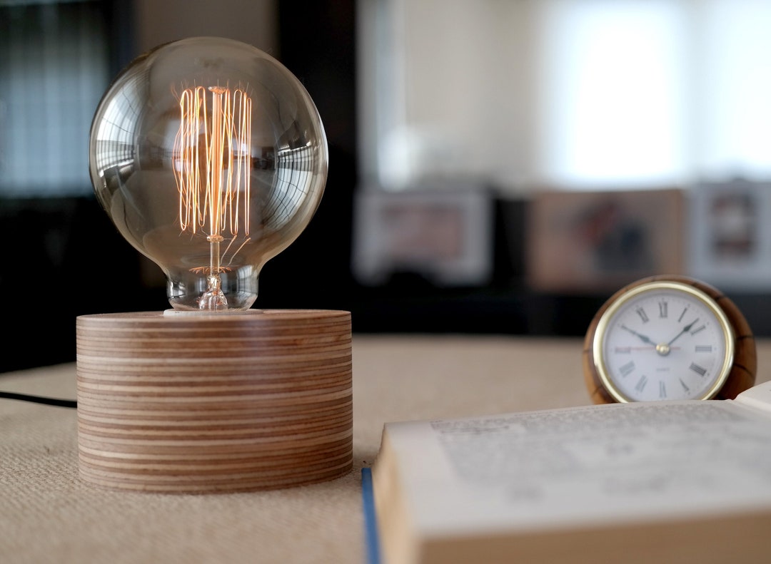 Edison Lamp, Edison Table Lamp, Edison Bulb Lamp, Bedside Lamp, Wood ...