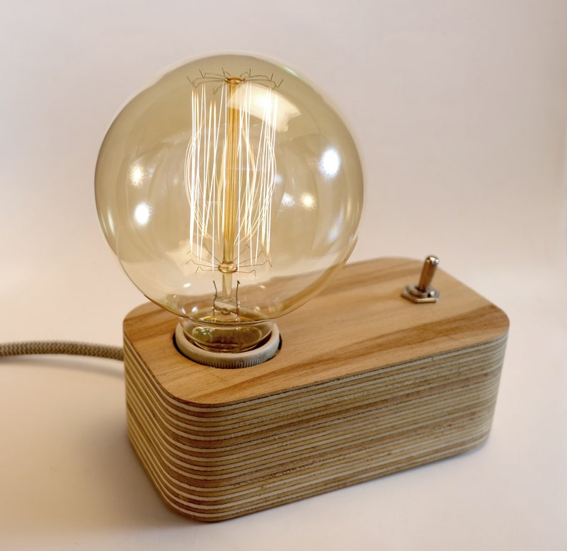 Wood Dimmable Desk Lamp Wood Edison Dimmer Lamp Wood Edison | Etsy
