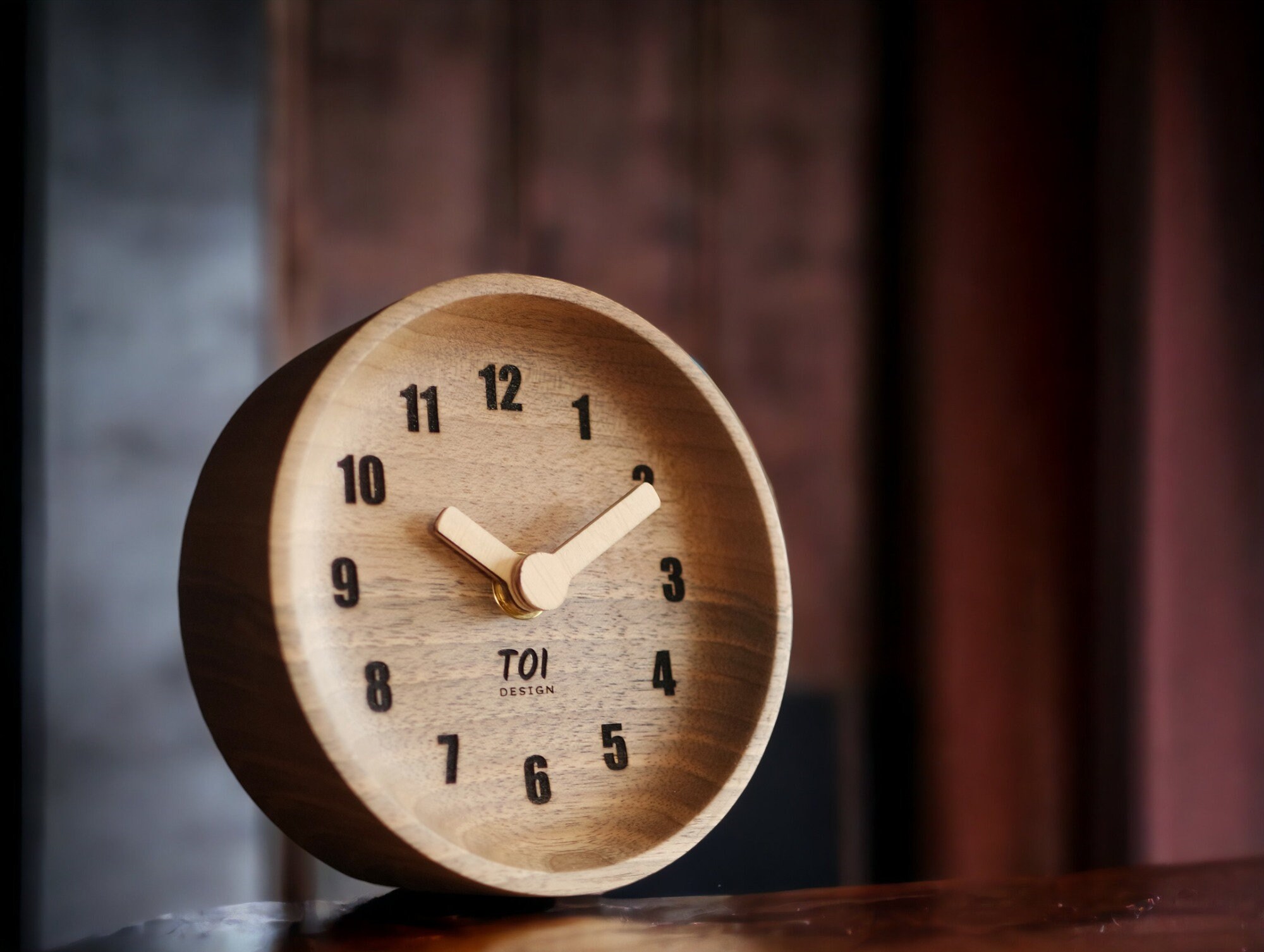 Handcrafted Wooden Analog Desktop Clock for Elegant Home Decor - Etsy