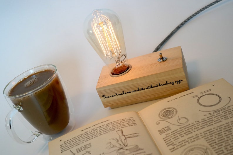 Personalized Edison Lamp Wood Desk Lamp Wood Edison Lamp - Etsy