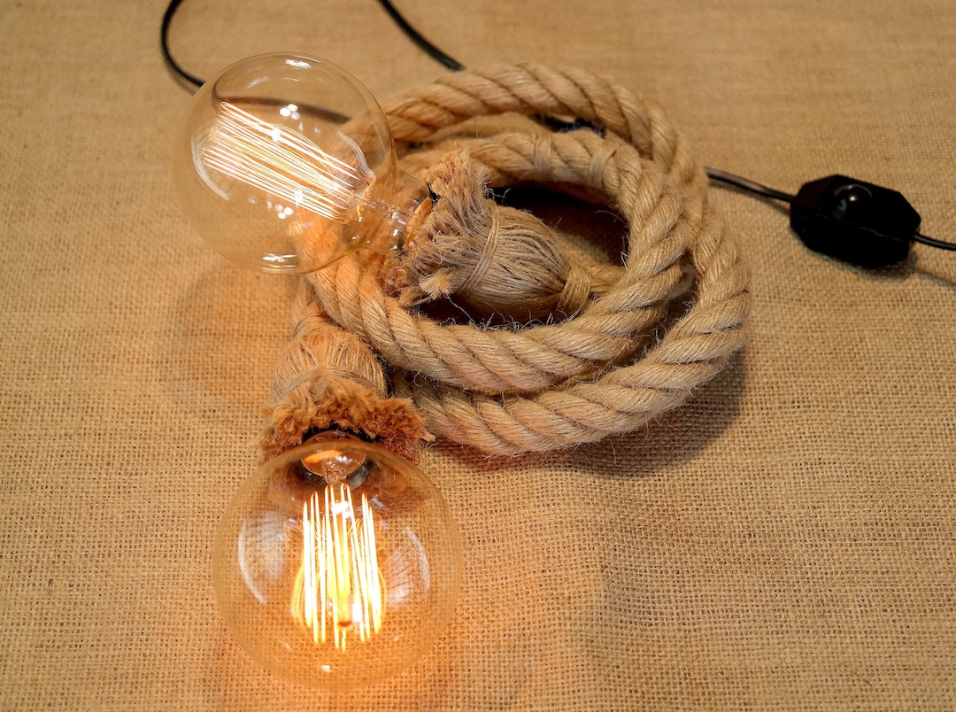 Rope Decor Lamp, Rope Dimmer Lamp, Twin Dimmer Lamp, Twin Lamp, Room ...