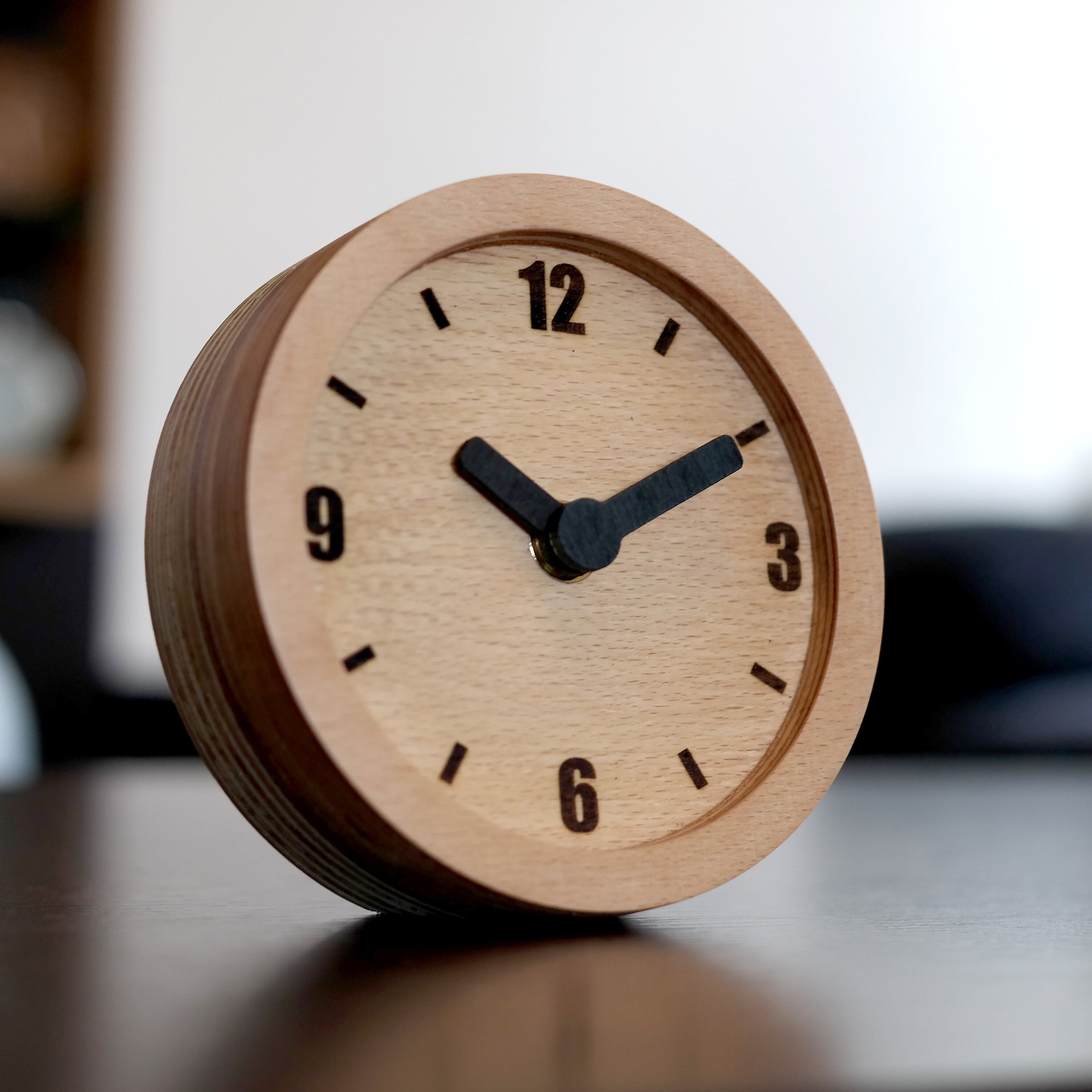 Contemporary Birch Plywood Table Clock Sleek Design for - Etsy