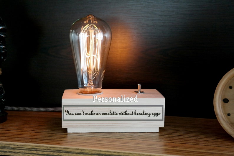 Personalized Edison Lamp Wood Desk Lamp Wood Edison Lamp - Etsy