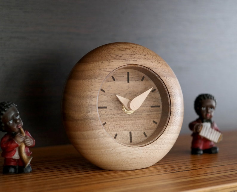 Customizable Handcrafted Walnut Wood Table Clock With Personalized ...