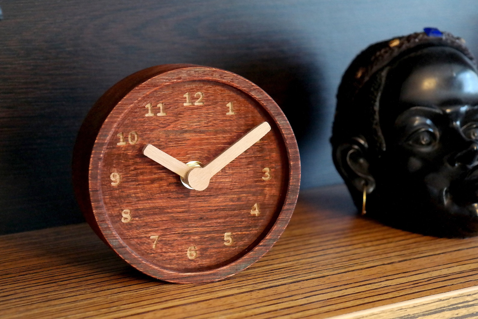 Wood Clock Old Clock Wood Desk Clock Solid Wood Clock - Etsy