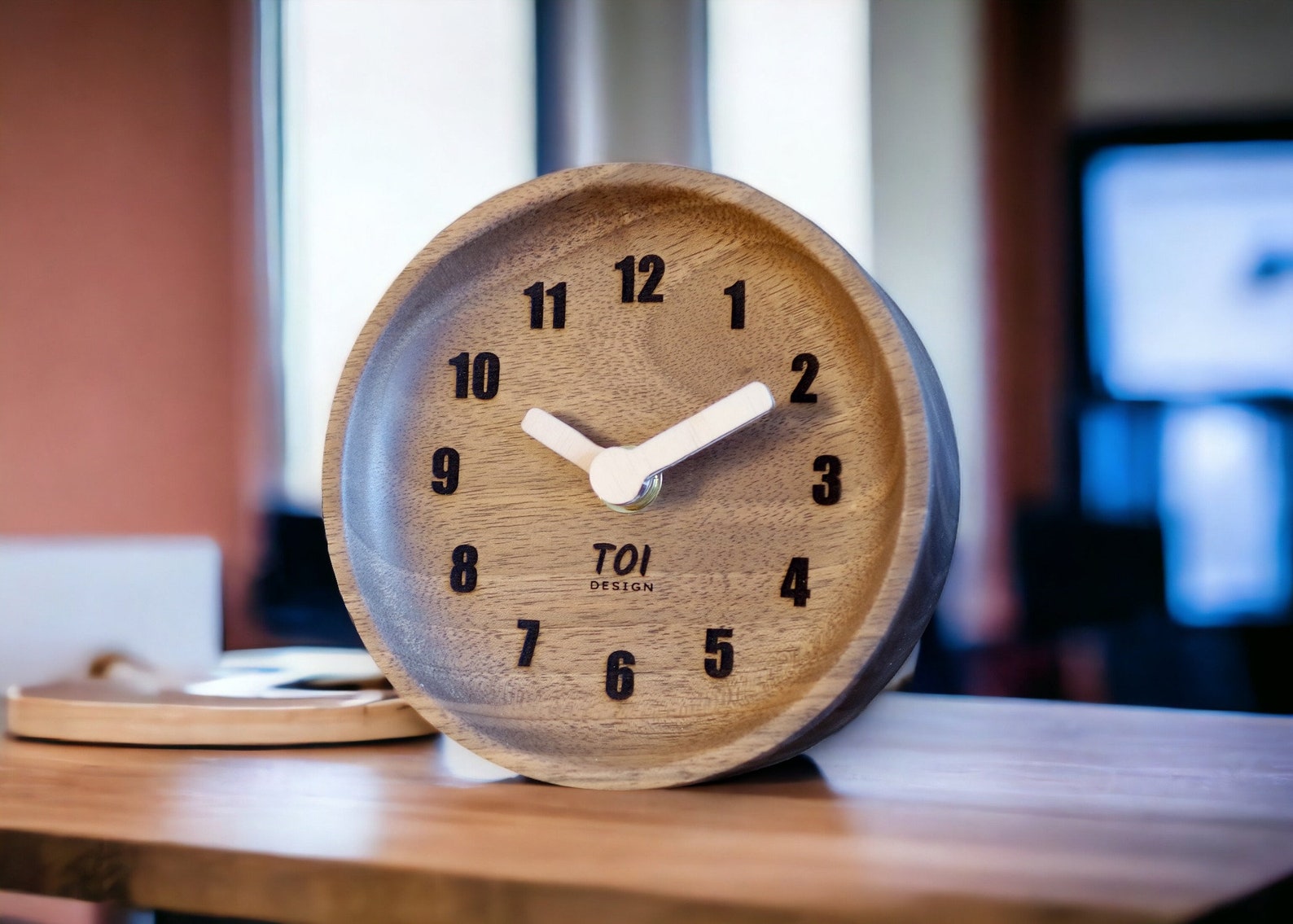 Handcrafted Wooden Analog Desktop Clock for Elegant Home Decor - Etsy