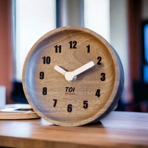Handcrafted Wooden Analog Desktop Clock for Elegant Home Decor - Etsy
