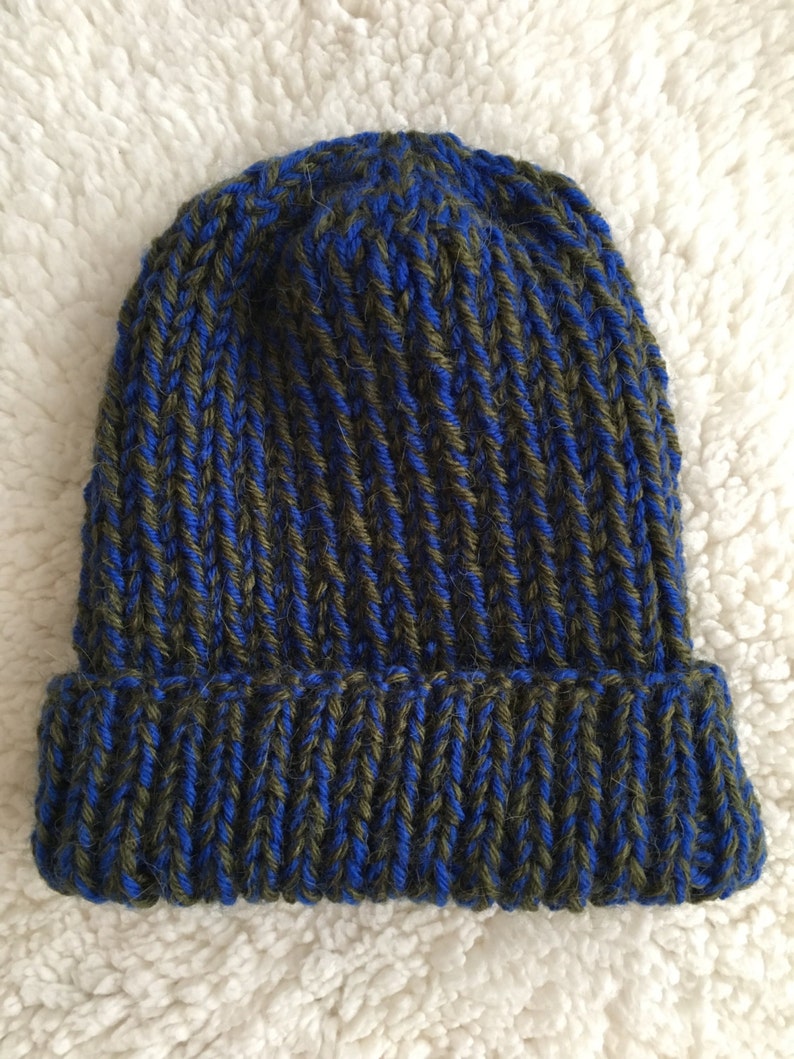 KNITTING PATTERN Blue and Green Men's Hat - Instant Download - Etsy