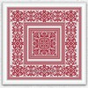 Two Colors Cross Stitch Pattern Floral Cross Stitch Square Embroidery ...