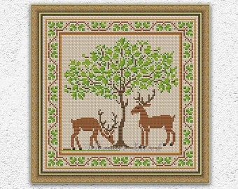 Japanese Tree Cross Stitch Pattern PDF Floral Xstitch Chart - Etsy