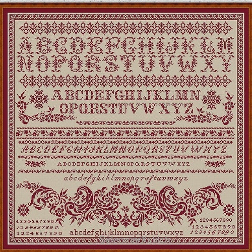 Sampler Cross Stitch Pdf / Counted Vintage Pattern Embroidery - Etsy